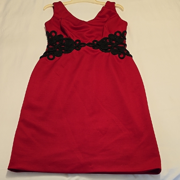 JS Collections | Dresses | J S Collections Elegant Red Dress With Black ...